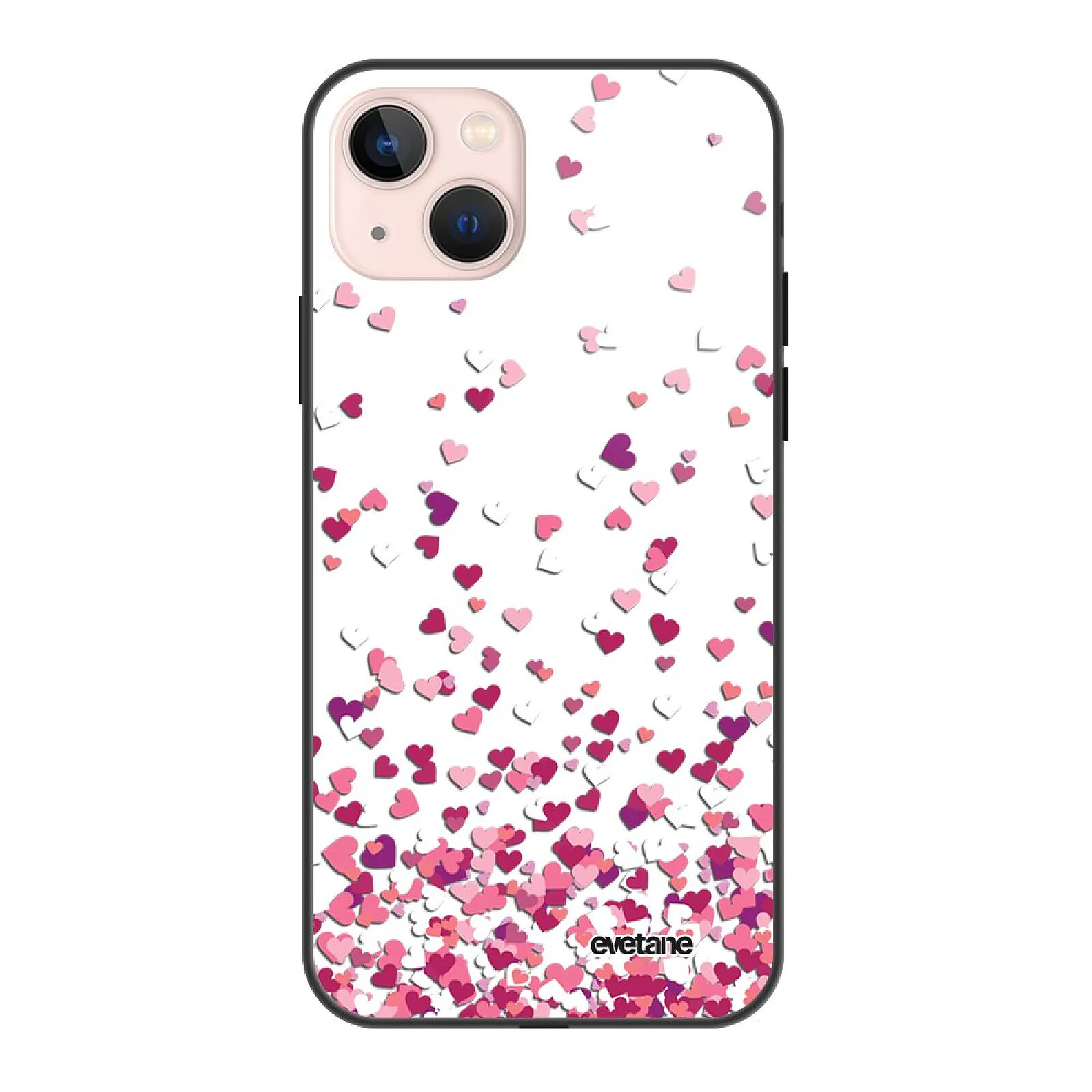 Evetane Coque iPhone 13 Coque Soft Touch Glossy Confettis De Coeur ...