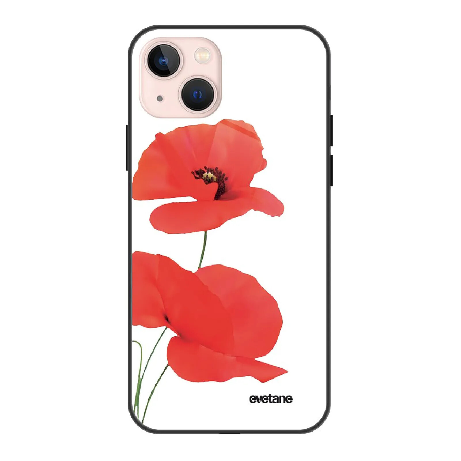 Evetane Coque iPhone 13 Mini Coque Soft Touch Glossy Coquelicot Design ...