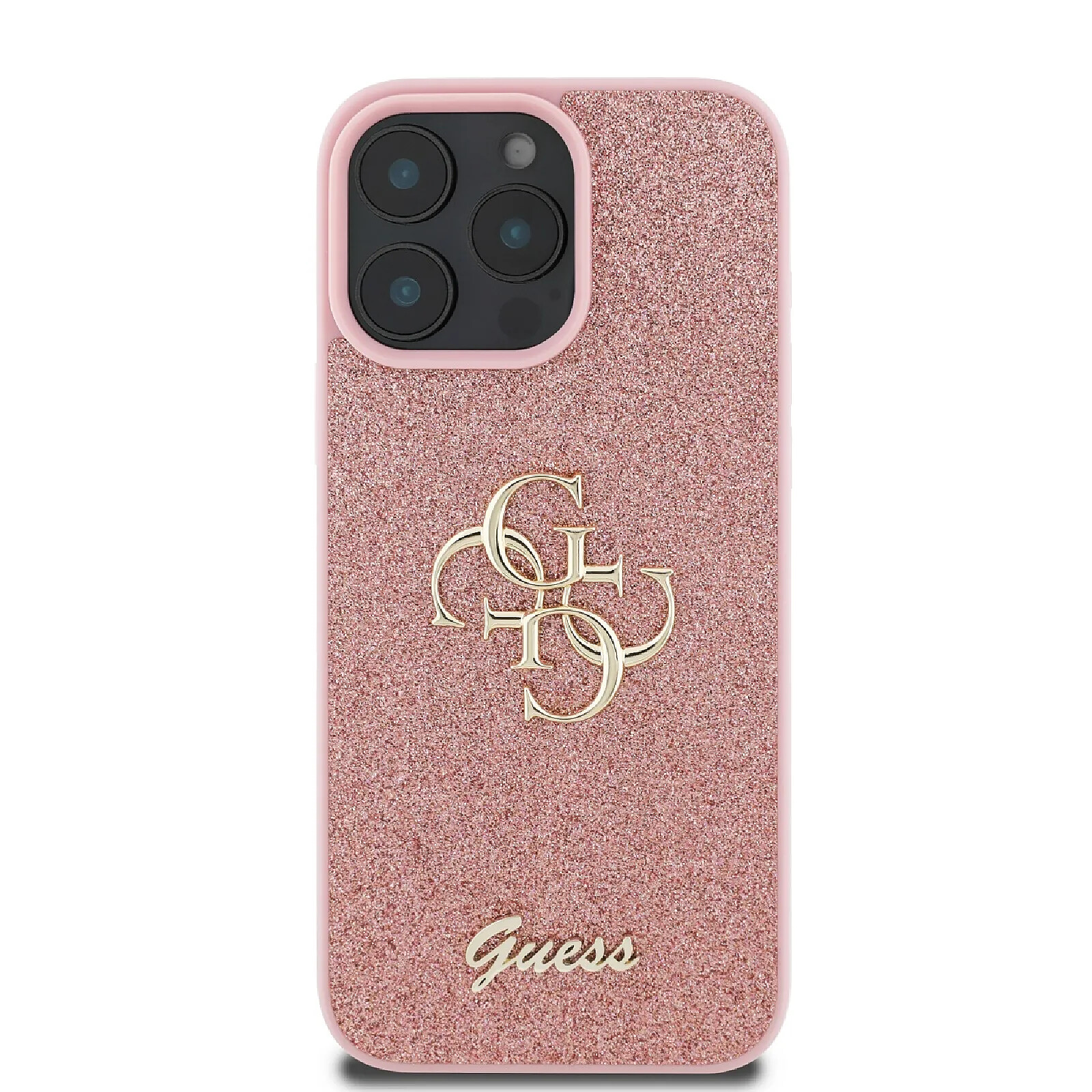 Guess Coque pour iPhone 16 Pro Max avec Paillettes et Logo en Métal ...