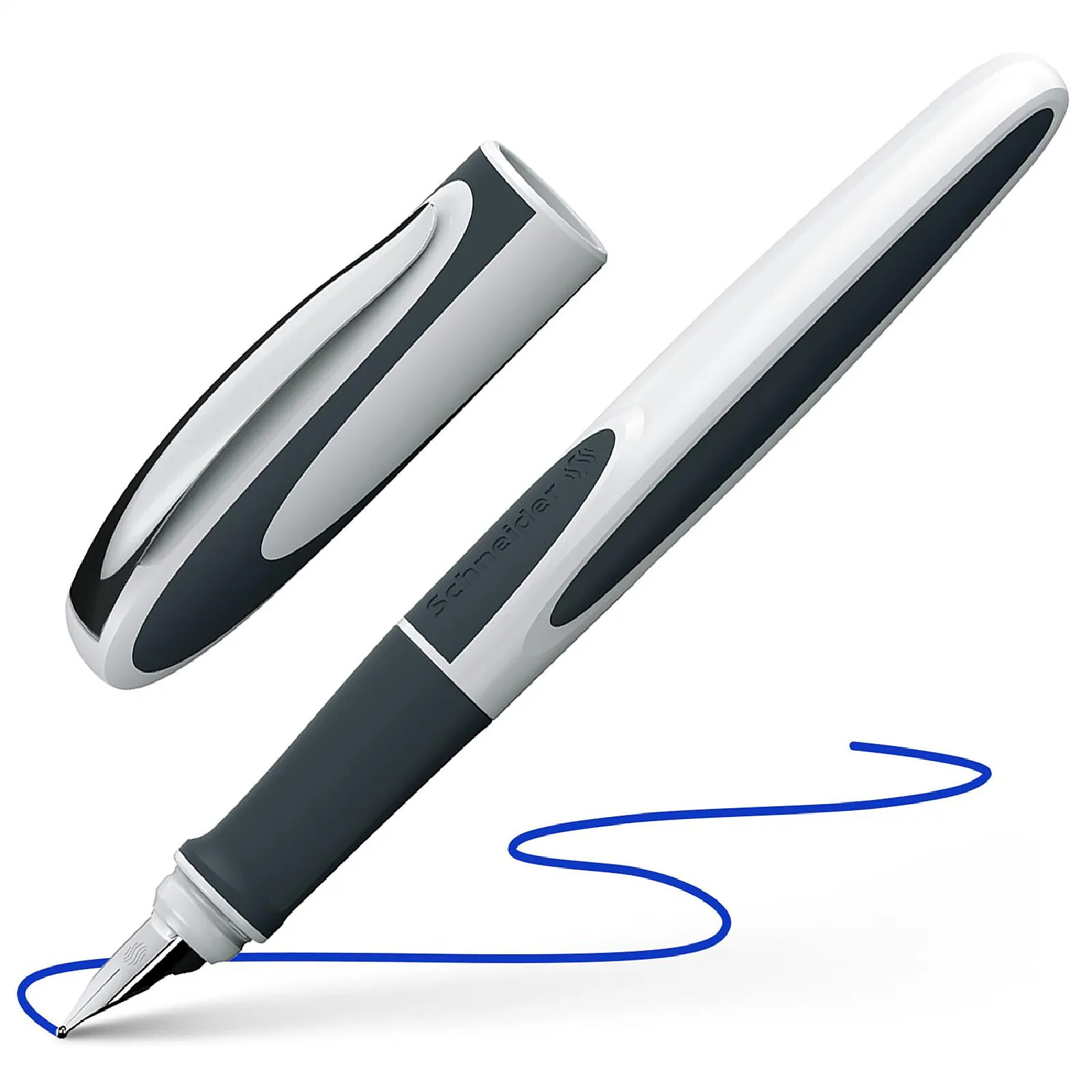 SCHNEIDER Stylo à plume Ray Gaucher blanc- gris foncé - Stylo & feutre ...
