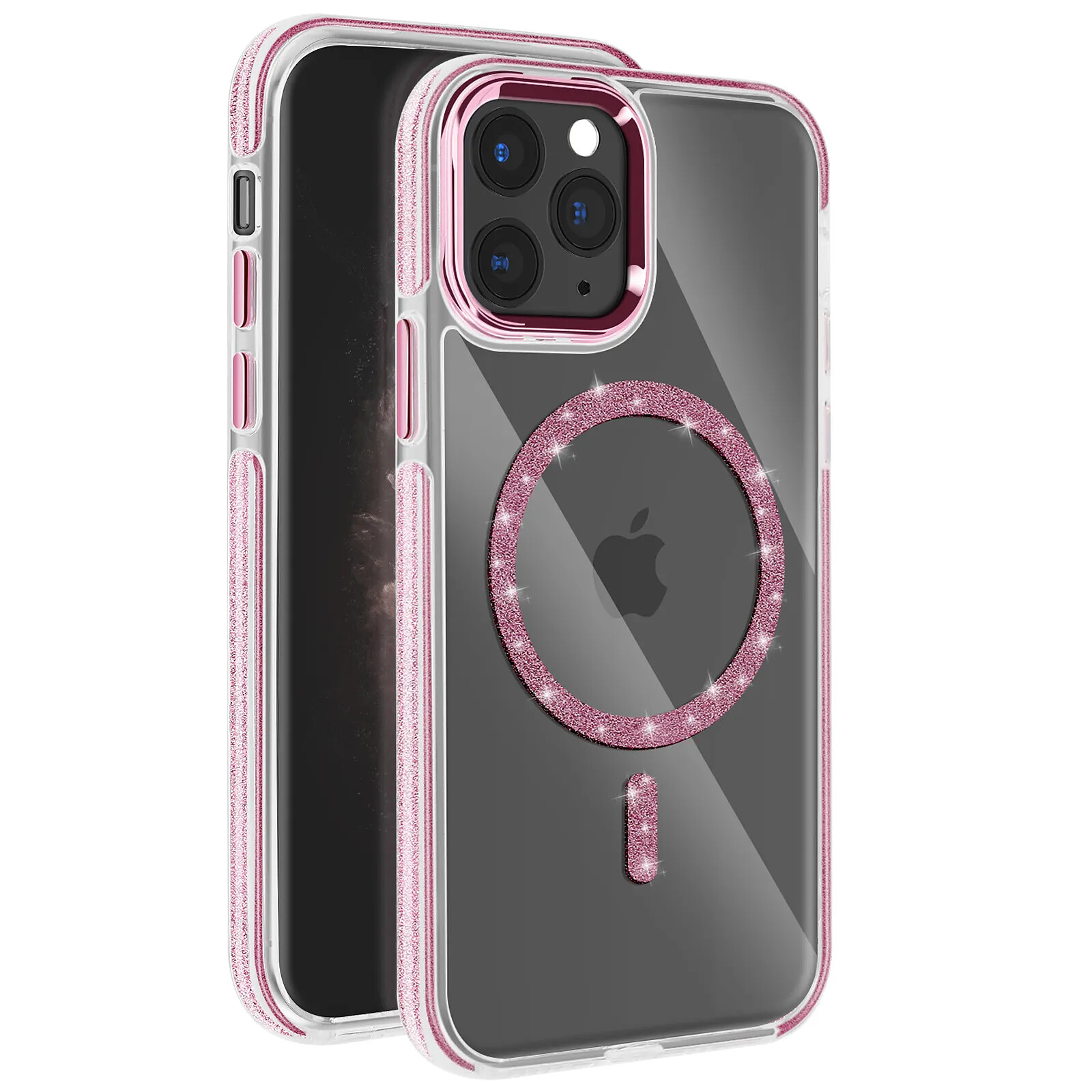 Avizar Coque MagSafe pour iPhone 11 Pro Silicone Pailleté Rose - Coque ...