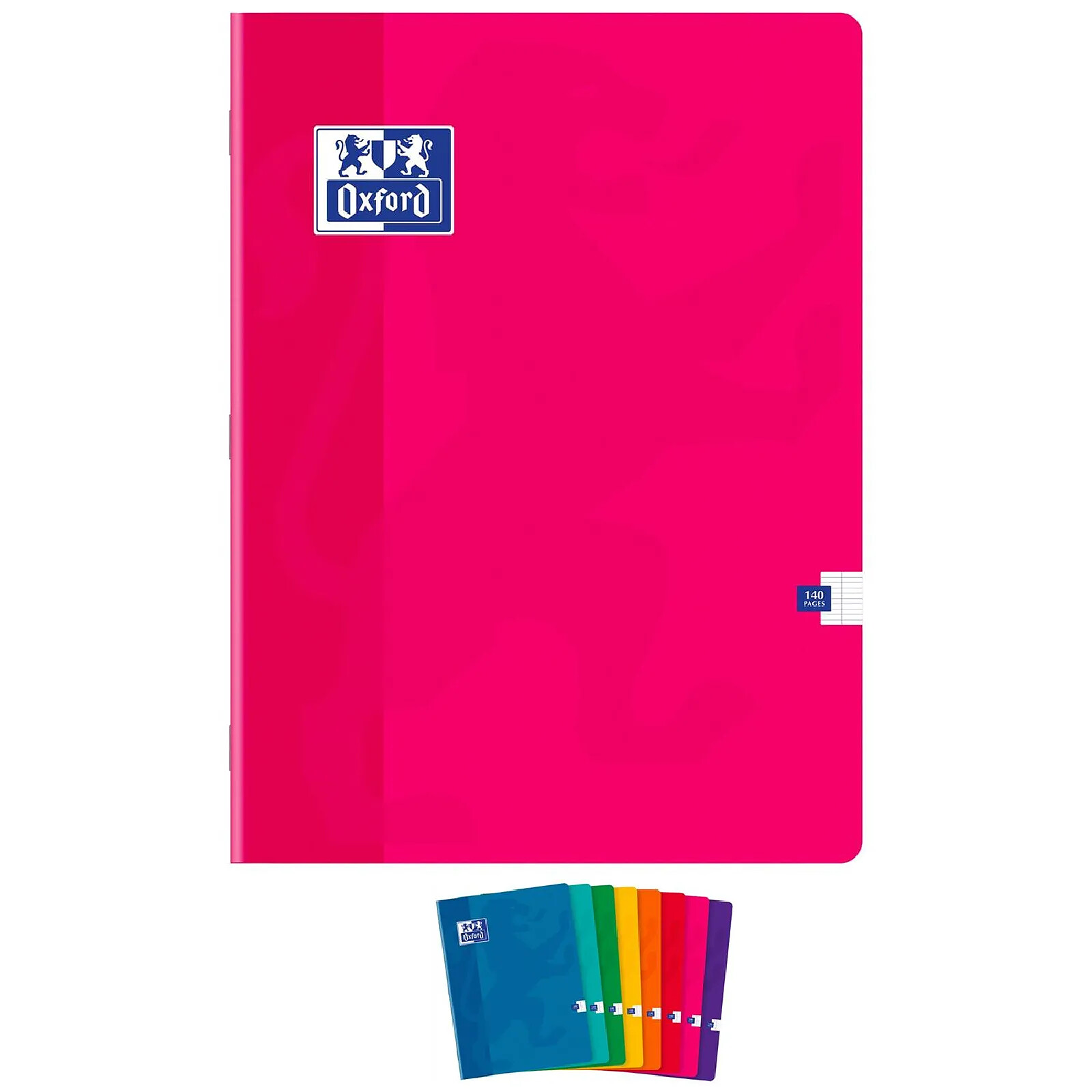 OXFORD Cahier Piqué 24X32 cm grands carreaux 90g 140p coloris ...