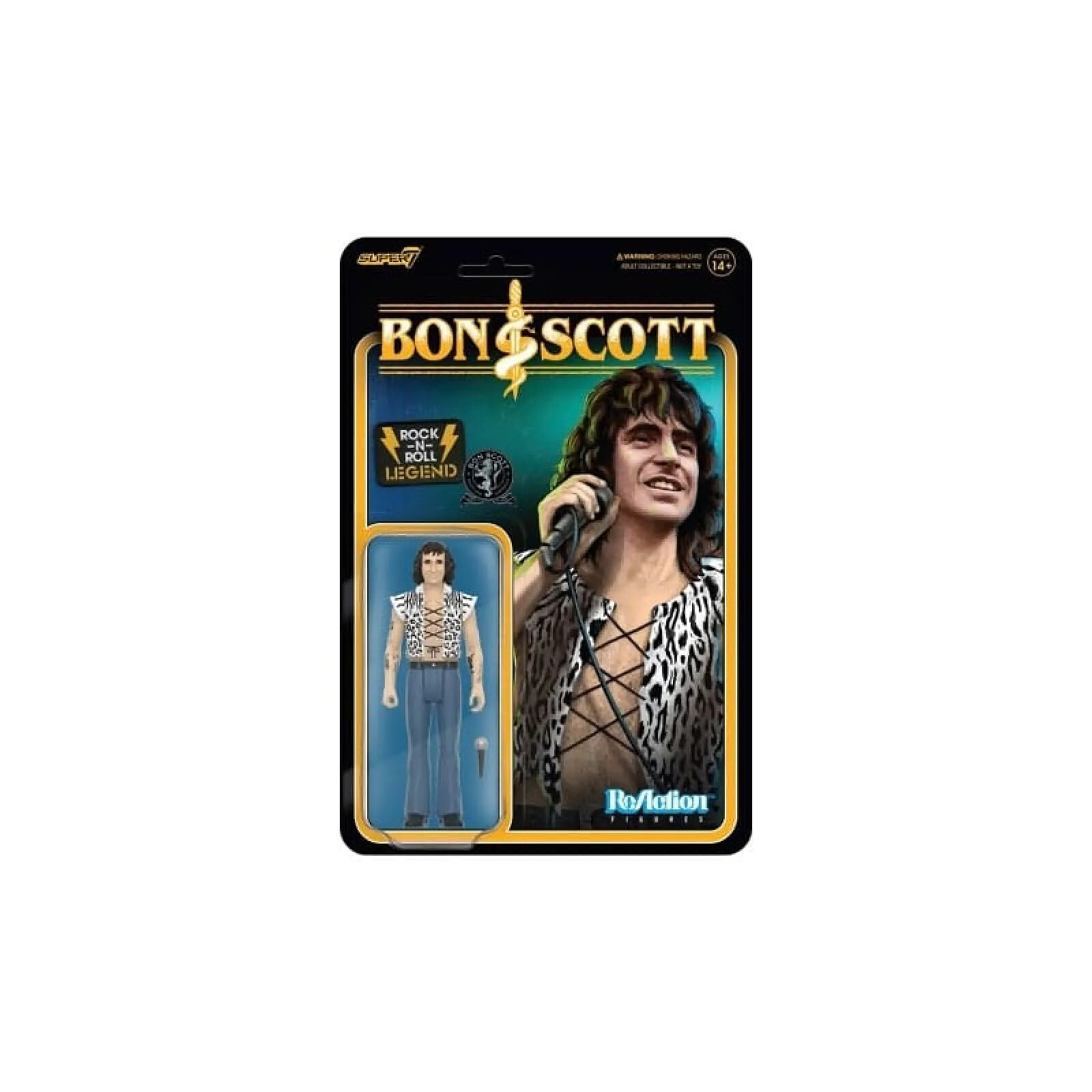 Bon Scott - Figurine ReAction Bon Scott (Leopard Print) 10 cm ...