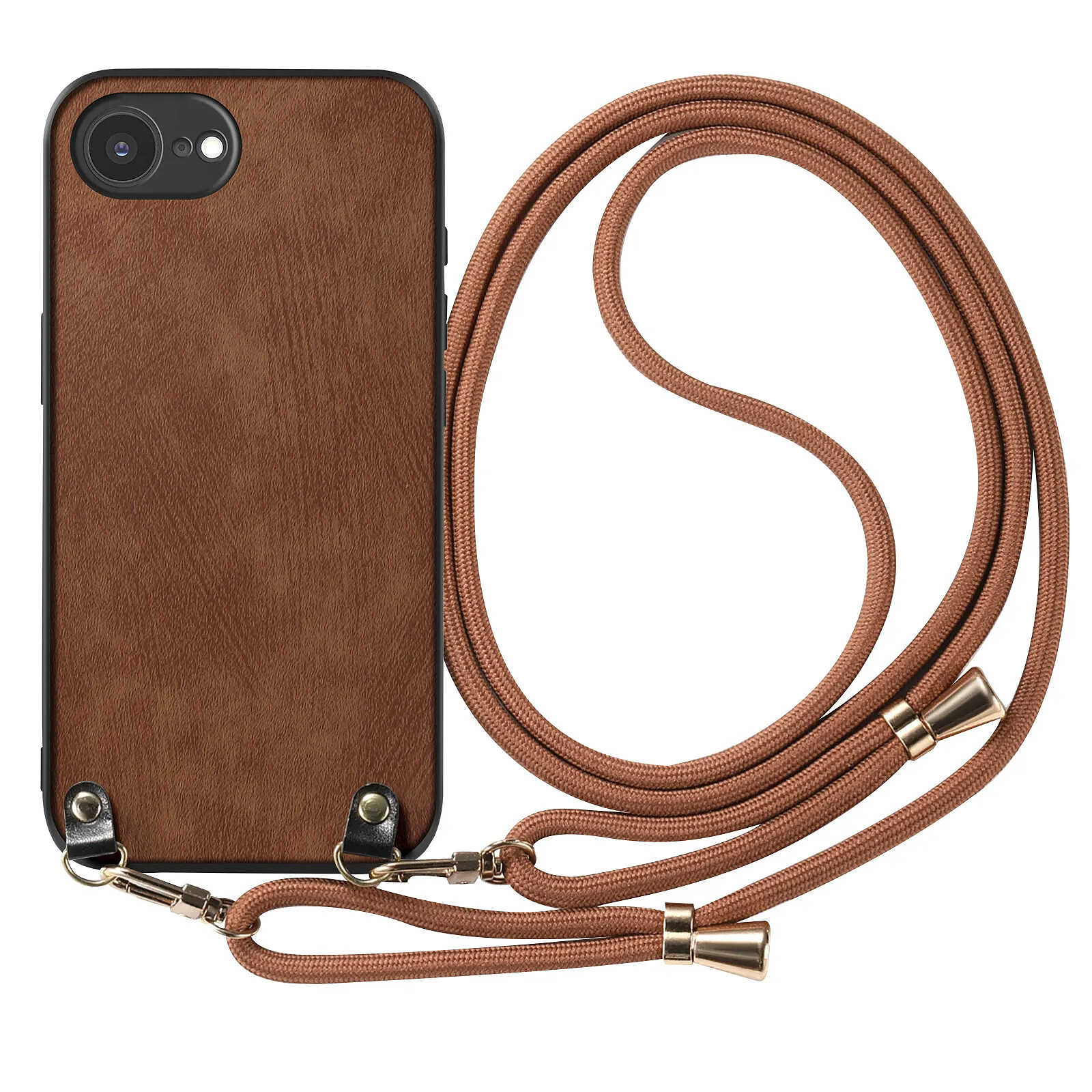 Avizar Coque pour iPhone 16e Cordon Détachable Marron - Coque téléphone ...