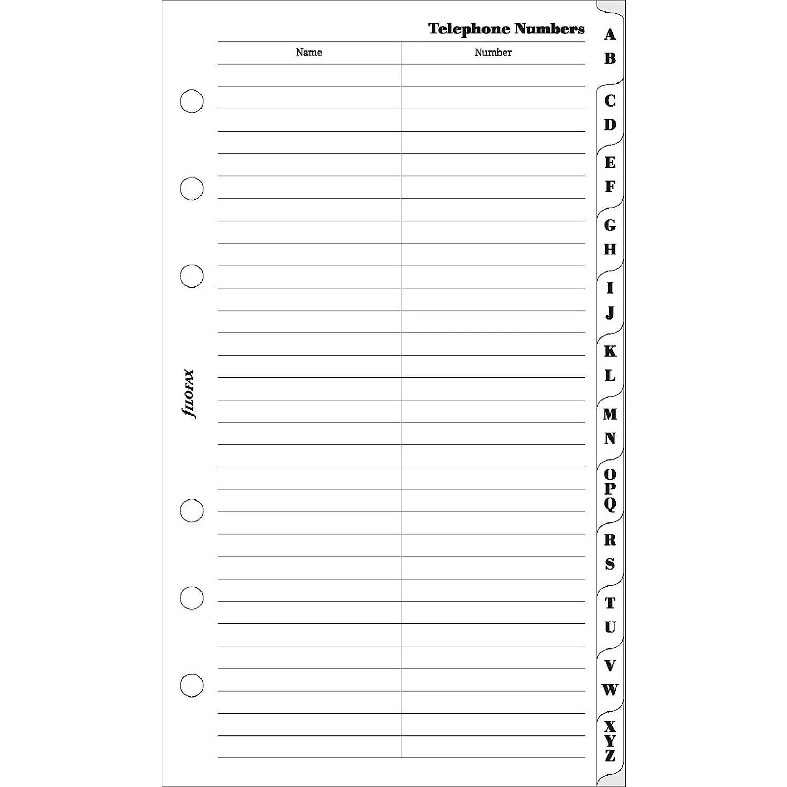 FILOFAX Recharge index alphabétique format Personal Blanc - Agenda - LDLC