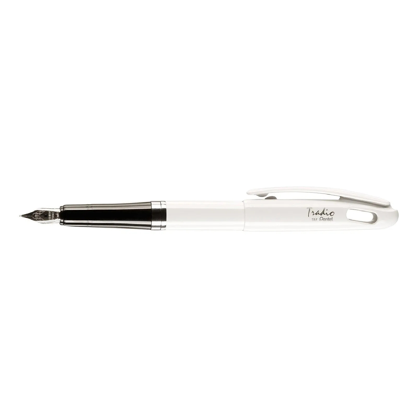 PENTEL Stylo plume Pentel Tradio Vernis Pointe moyenne Blanc Encre ...