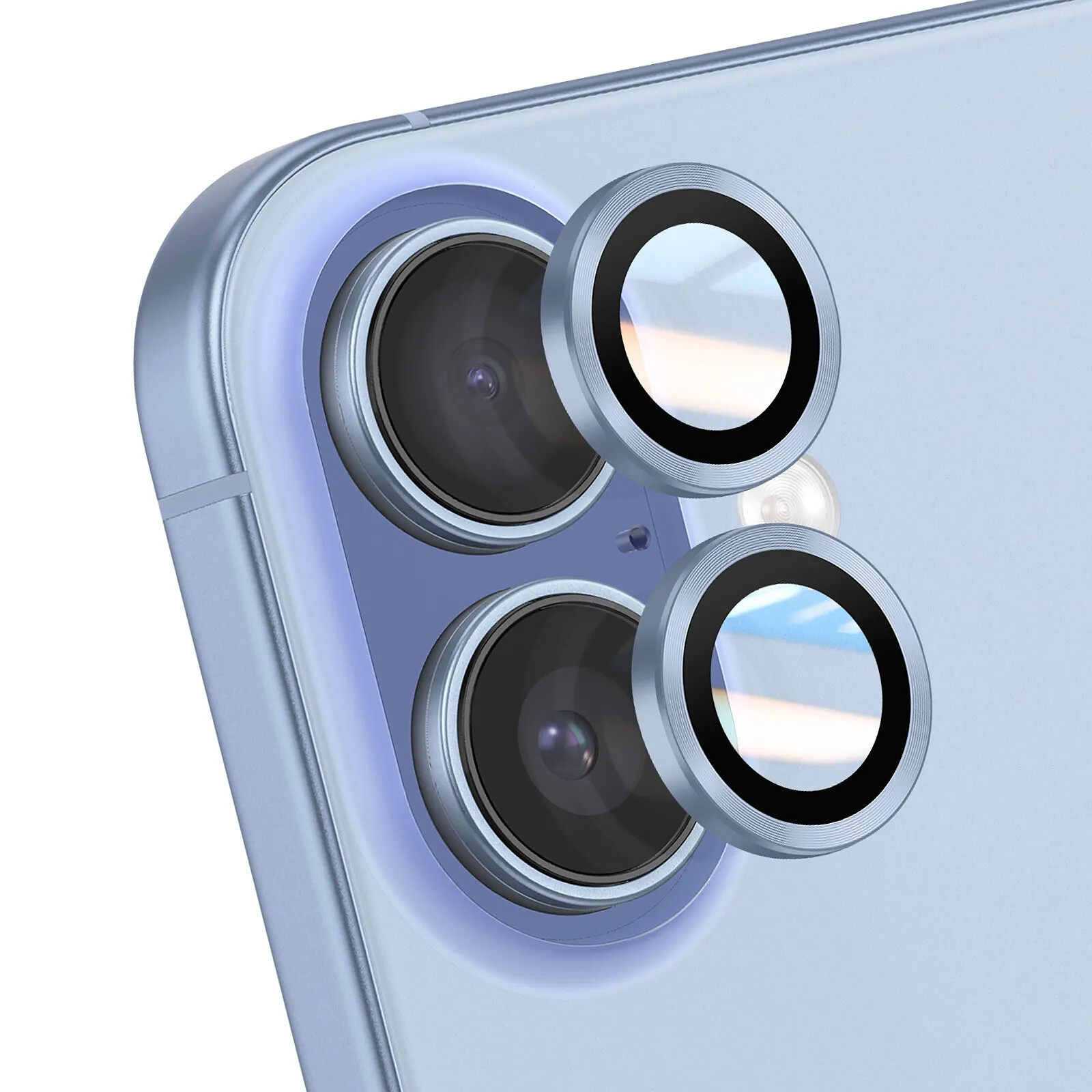 Avizar Protection d'Objectif Caméra pour iPhone 17 avec Contour Renforcé Bleu clair - Protection ...