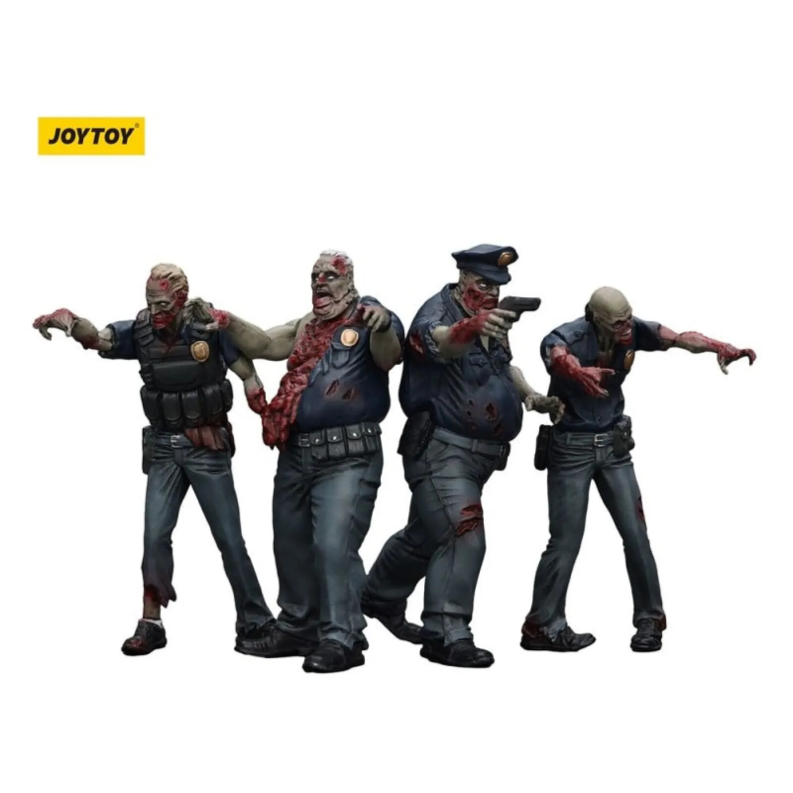 Zombies - Pack 4 figurines Dark Source Police (Male) 8 cm - Figurines ...