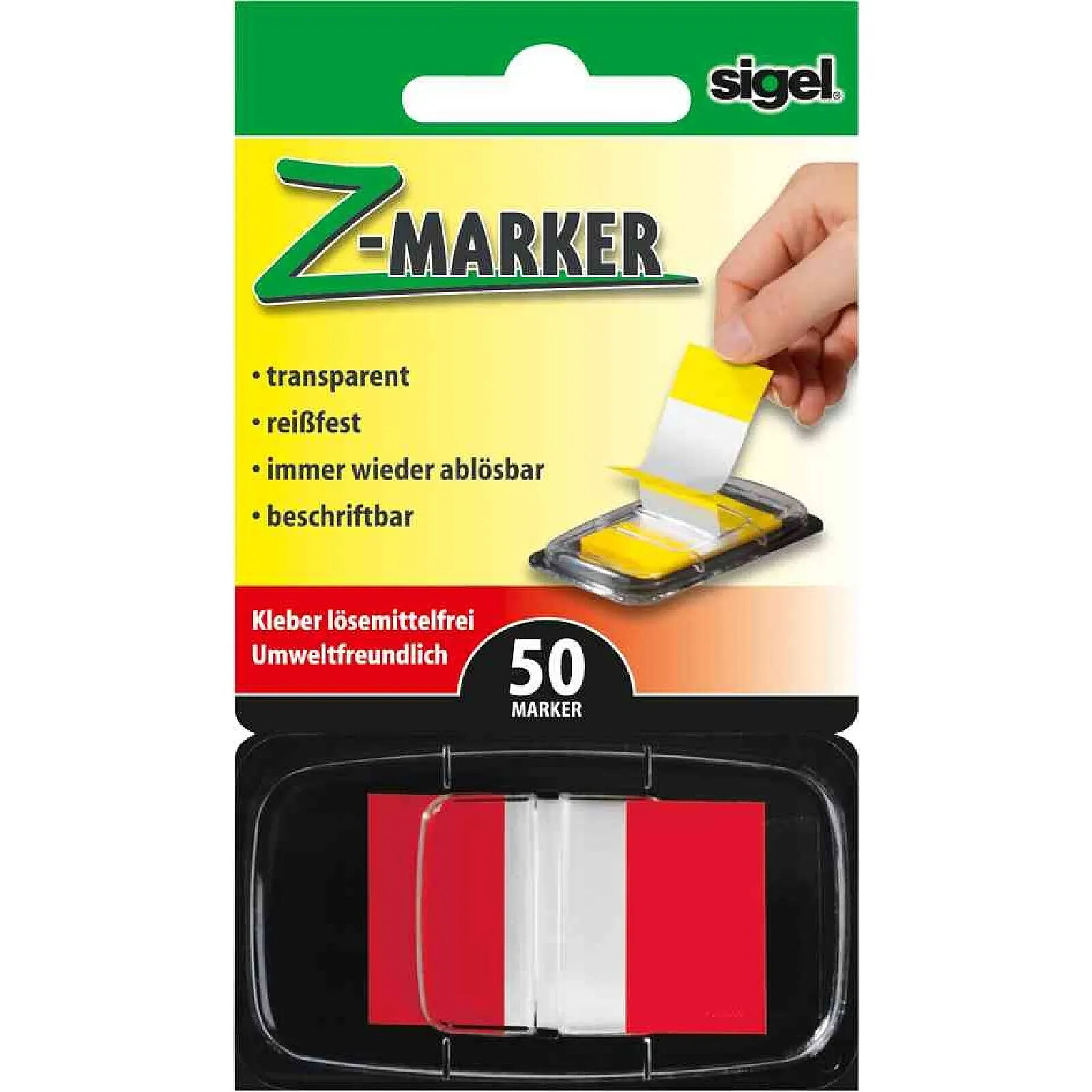SIGEL Index repositionnable 'Z-Marker' film Color-Tip, rouge - Bloc ...