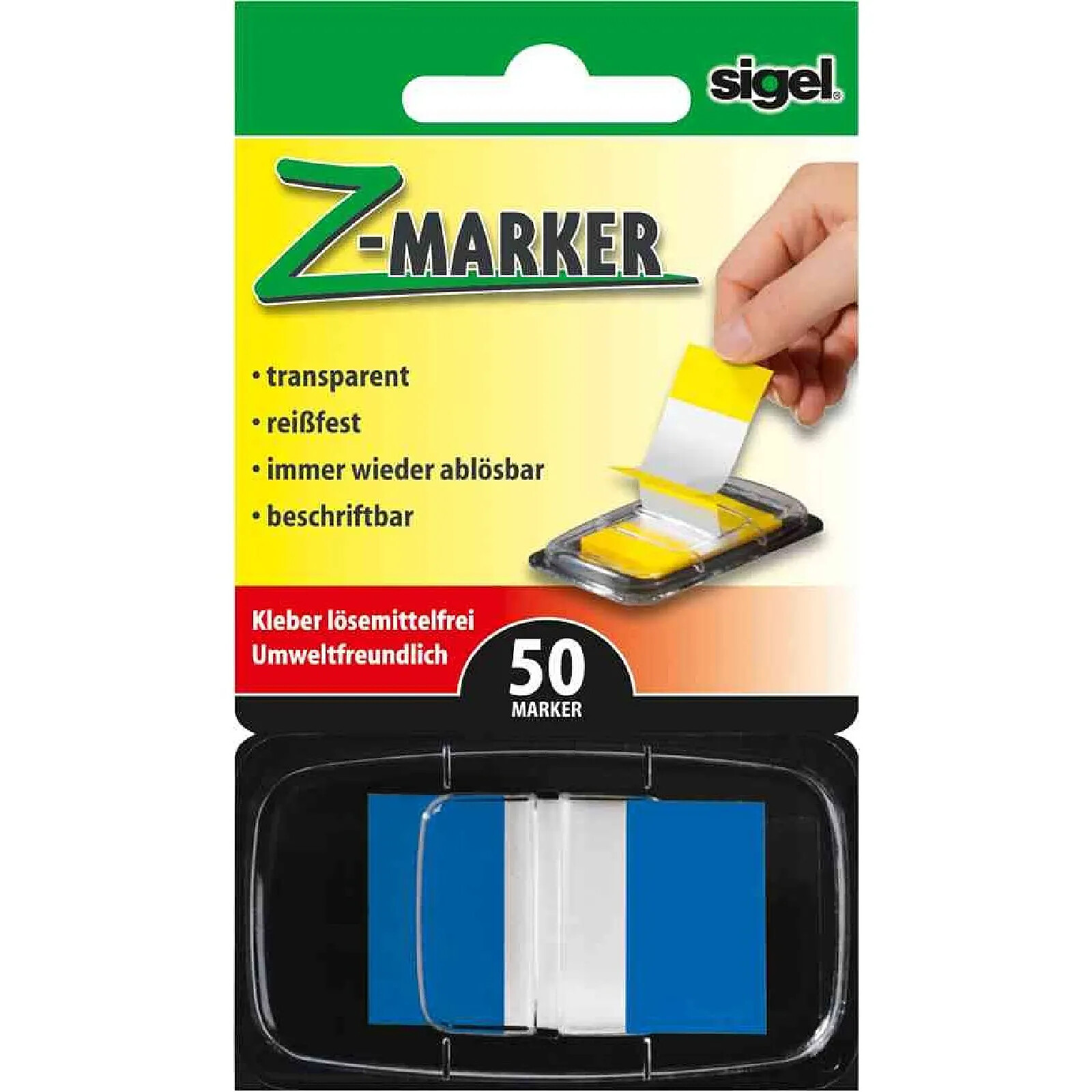 SIGEL Index repositionnable 'Z-Marker' film Color-Tip, bleu - Bloc note ...