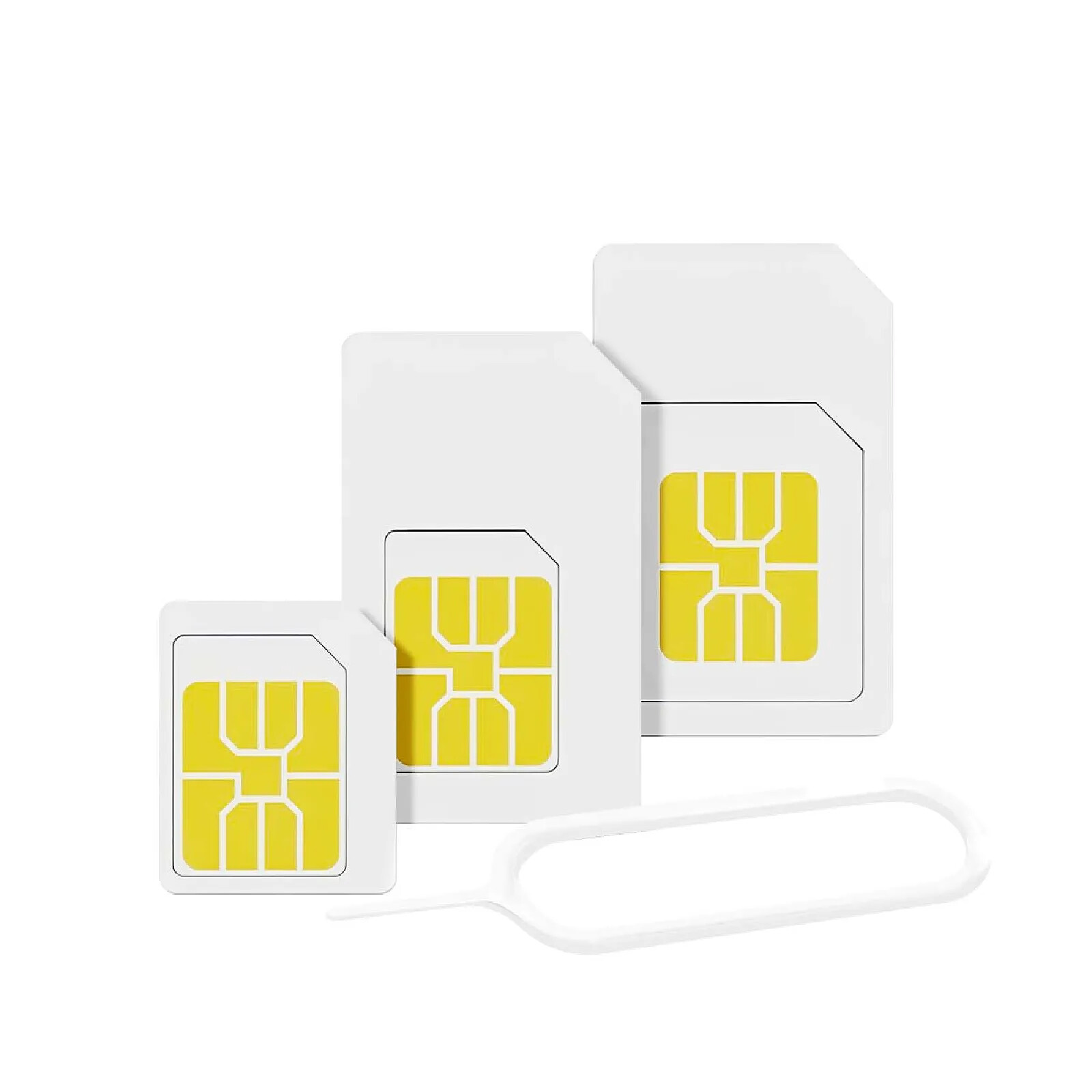 Forever Adaptateur Carte SIM 3 Format Nano Micro avec Extracteur Blanc ...