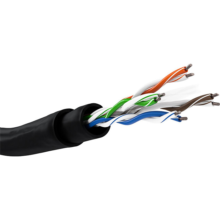 Goobay RJ45 category 6 U/UTP cabling kit 100 m (Black) - RJ45 cable - LDLC