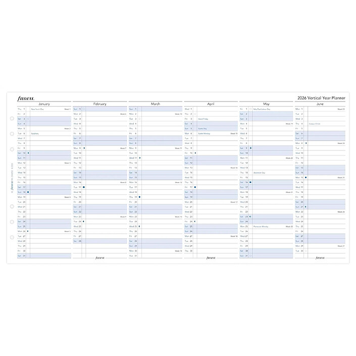 FILOFAX A5 planning annuel vertical - anglais - 2026 - Agenda - LDLC