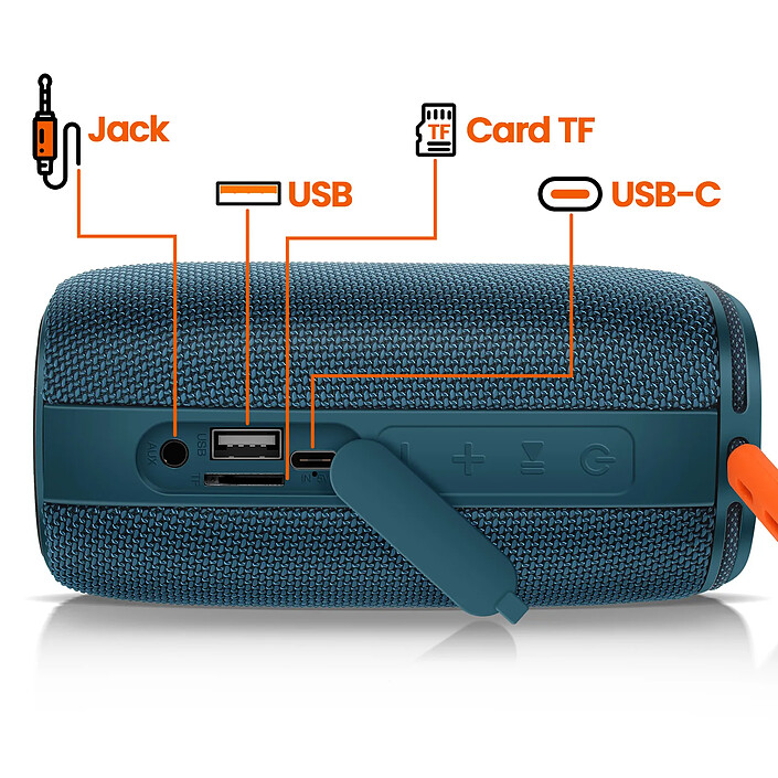 LinQ Enceinte Bluetooth 8W Portable Étanche IPX6 avec LED Multicolore ...