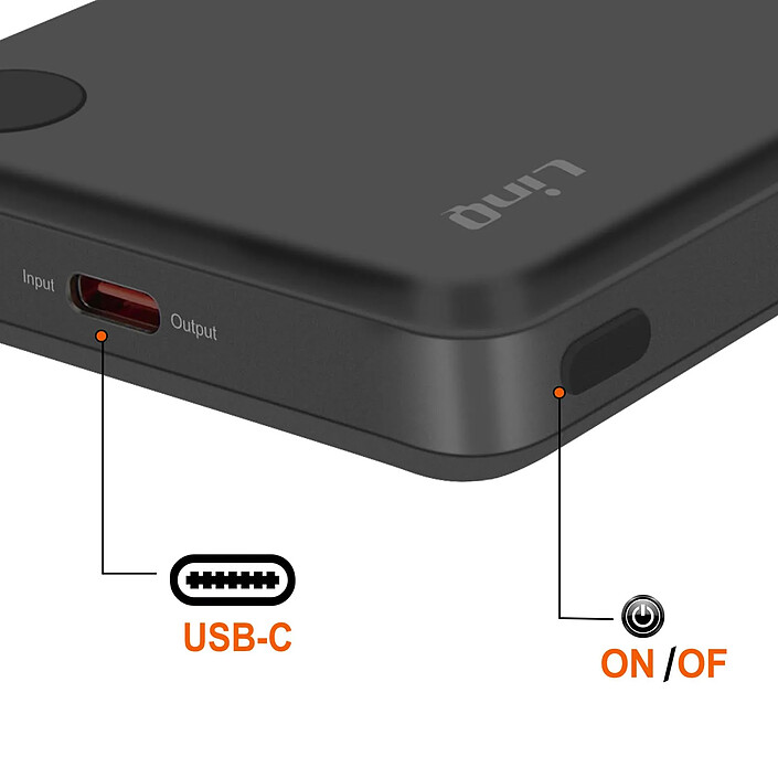 LinQ Power Bank USB-C Power Delivery 20W 15000mAh Compatible MagSafe ...