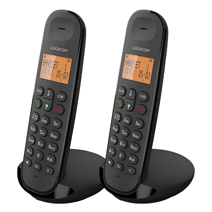 Logicom Téléphone sans Fil Duo Mains Libres ILOA 255 avec Écran Portée ...